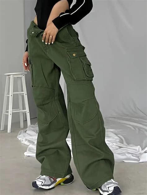 Y2k უბრალო გვერდითი ჯიბე ჯიბის ქუჩის ტანსაცმელი Loose Fit Temu Georgia