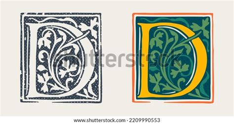 중세 고딕 스타일의 D 문자 로고 스톡 벡터로열티 프리 2209990553 Shutterstock