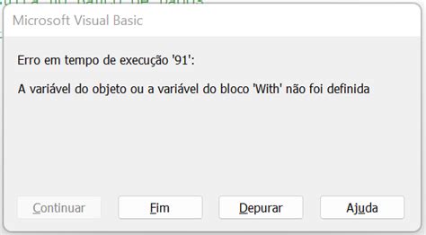 erro em tempo de execução 91 access vba microsoft office e