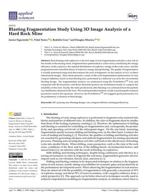 Blasting Fragmentation Study Using 3d Image Analys Pdf Fracture Explosion