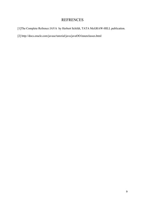 Nested Classes In Java Docx Programming Languages Computing