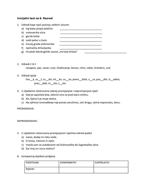 Dokumen Tips Inicijalni Test Za 6 Razred Pdf