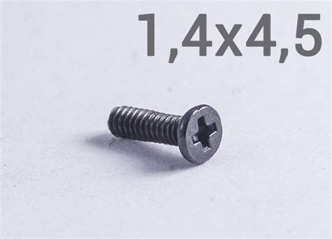 Купить винт М1,4x4,5 с плоской головкой (цилиндр) в Крепком. Мелкие ...