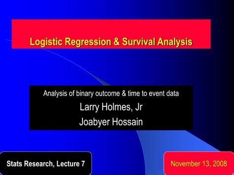 ppt logistic regression and survival analysis powerpoint presentation