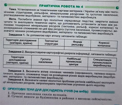 ПРАКТИЧНА РОБОТА № 4 Тема Установлення за тематичними картами материків і України звязку між