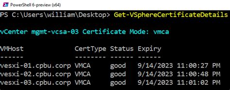 is vcenter server and esxi hosts using vmware certificate authority vmca