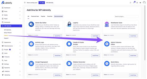 how to install and activate admin column editor addon wp adminify