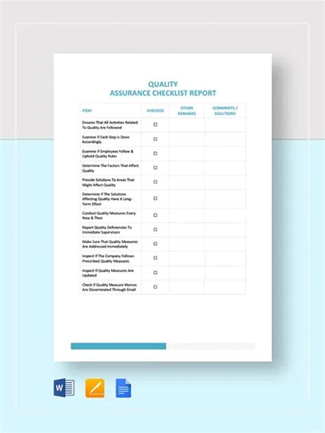 IT Quality Assurance Checklist Template Download In Word Google Docs PDF Template Net