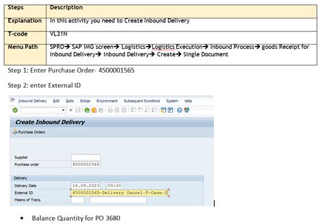 Inbound Delivery Cancelation Process In SAP S HANAEWM