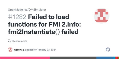 Failed To Load Functions For Fmi Info Fmi Instantiate Failed Issue Openmodelica
