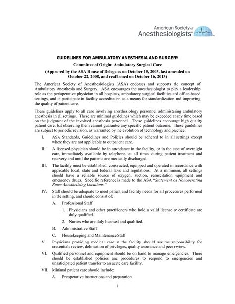 Guidelines For Ambulatory Anesthesia And Surgery Pdf