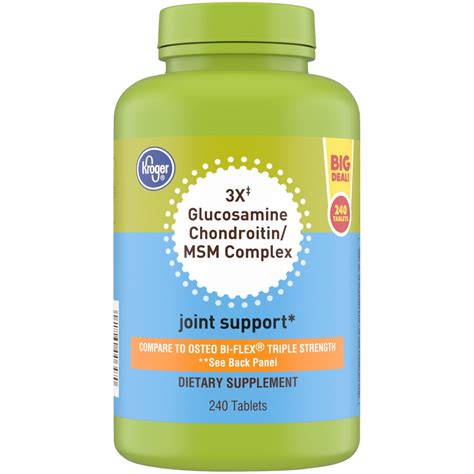 Kroger® 3X Glucosamine Chondroitin/MSM Complex Tablets BIG DEAL!, 240 ...