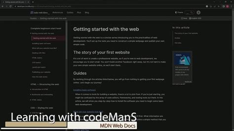 Learn Html Mdn Web Docs Getting Started With The Web Youtube