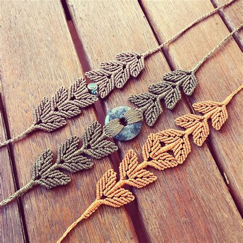 Leaf Design Macrame Bracelets