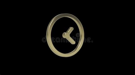 Golden Icon Clock Rotate Around It Axis Stock Footage Video Of
