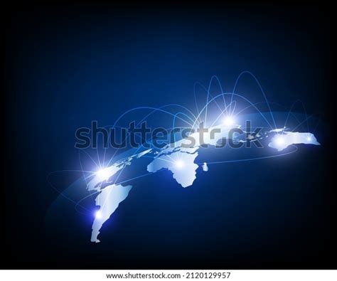 Global Network Connection World Map Illustration Stock Vector Royalty