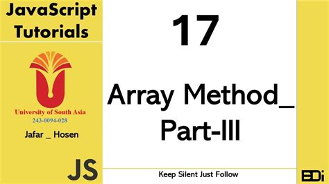Javascript Array Method Part 03 Youtube