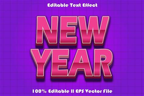 Premium Vector New Year Editable Text Effect