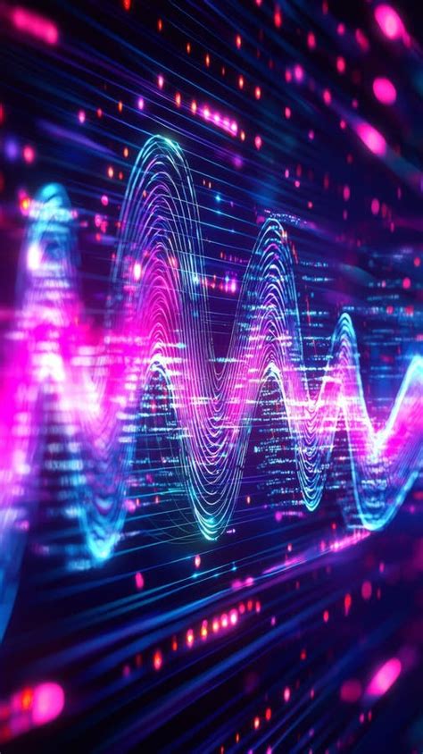 pulsating neon waveforms with vibrant digital aesthetics stock illustration illustration of