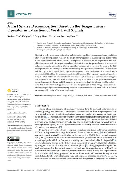 pdf a fast sparse decomposition based on the teager energy operator
