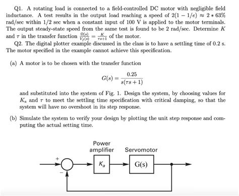 Solved Q1 A Rotating Load Is Connected To A