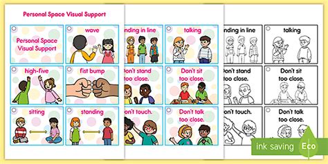 Personal Space Visual Support Lanyard Cards Teacher Made