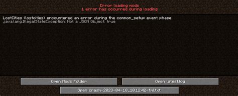 Crash On Startup Issue Mcjtymods Lostcities Github