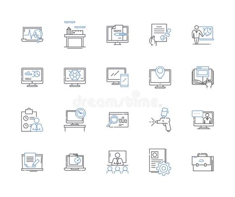 Marketing Summit Line Icons Collection Strategies Campaigns Analytics Branding Conversion