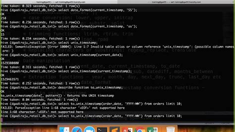 Hive Functions Unix Timestamp Functions Youtube