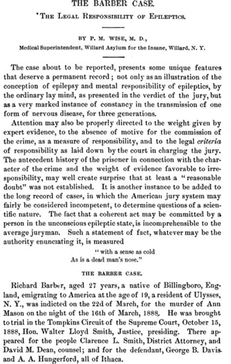The Barber Case American Journal Of Psychiatry