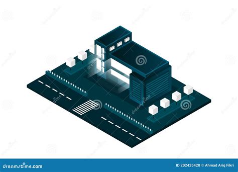 Smart City Or Intelligent Building Isometric Vector Concept Modern