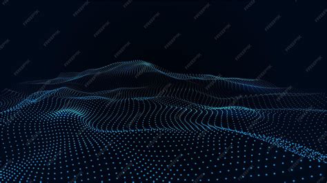 Premium Vector Abstract Colour Wave Dots On Black Background 3d Big Data Network Connection