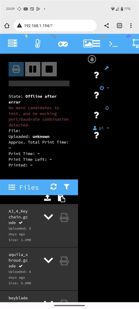 octopi display from mobile all messed up r octoprint