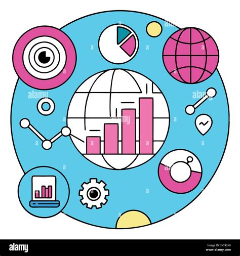Global Data Analysis And Insights Vector Illustration For Business Intelligence And Data