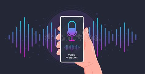 Personal Assistant And Voice Recognition On Mobile App Concept Flat