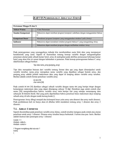 5 Pemrograman Array Danstring Pdf
