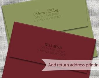 Custom Envelope Return Address Printing By FindAPennyPaperCo