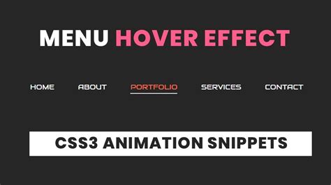 Cool Menu Hover Effect With Using Html And Css Navigation Hover
