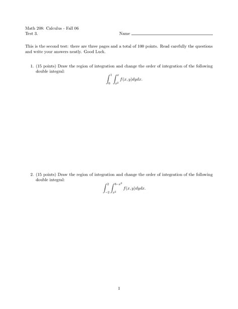 Exam 3 Analytical Geometry And Calculus Iii Math 208 Docsity