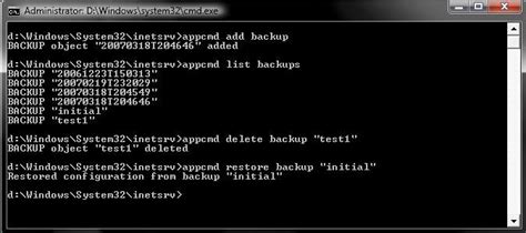 Most Important Appcmd Commands Backing Up And Restoring Iis7
