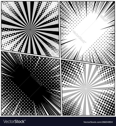 Comic Book Pages Monochrome Composition Royalty Free Vector