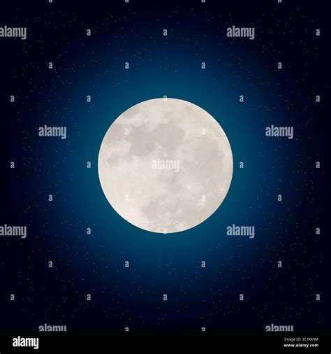 Lunar Eclipse In The Night Sky Realistic Lunar Eclipse Vector