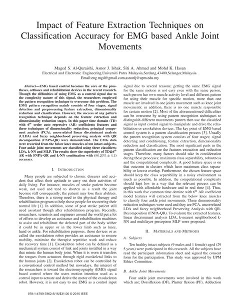 Pdf Impact Of Feature Extraction Techniques On Classification