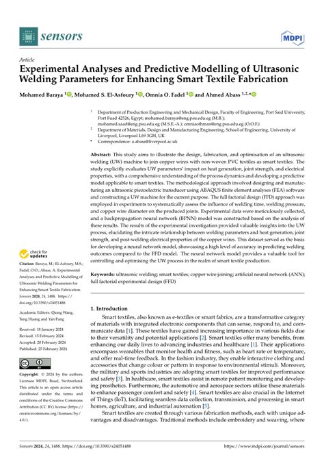 Pdf Experimental Analyses And Predictive Modelling Of Ultrasonic