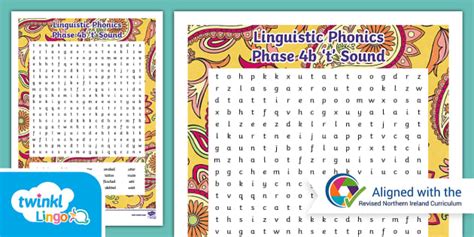 Ni Linguistic Phonics Phase 4b T Sound Word Search