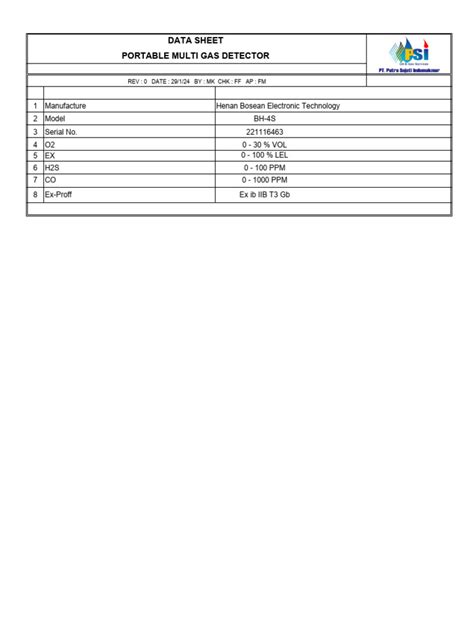 Data Sheet Portable Gas Detector Pdf