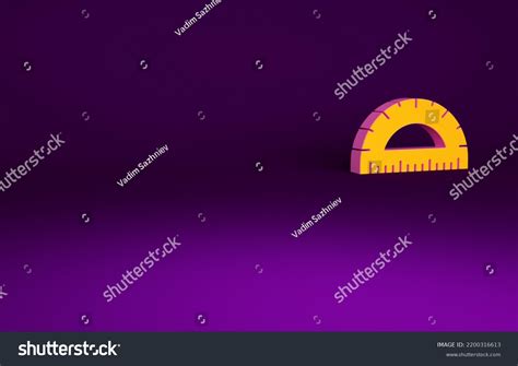 Orange Protractor Grid Measuring Degrees Icon Stock Illustration