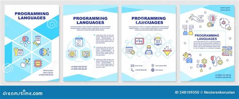 Programming Languages Brochure Template Stock Vector Illustration Of
