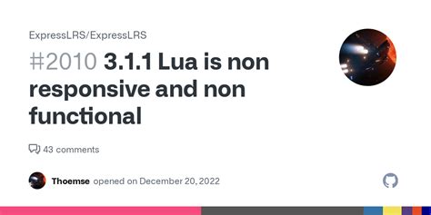 Lua Is Non Responsive And Non Functional Issue ExpressLRS ExpressLRS GitHub