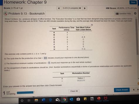 Solved Save Homework Chapter 9 Score 0 75 Of 1 Pt Problem